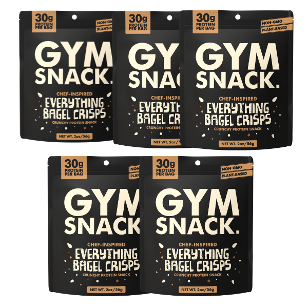 Gym Snack Everything Bagel Crisps (5-Pack) | Plant-Based High Protein