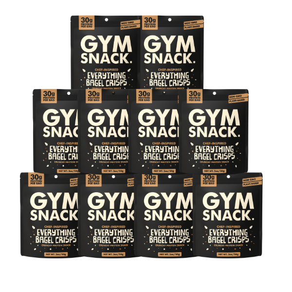 Gym Snack Everything Bagel Crisps (10-Pack) | Plant-Based High Protein
